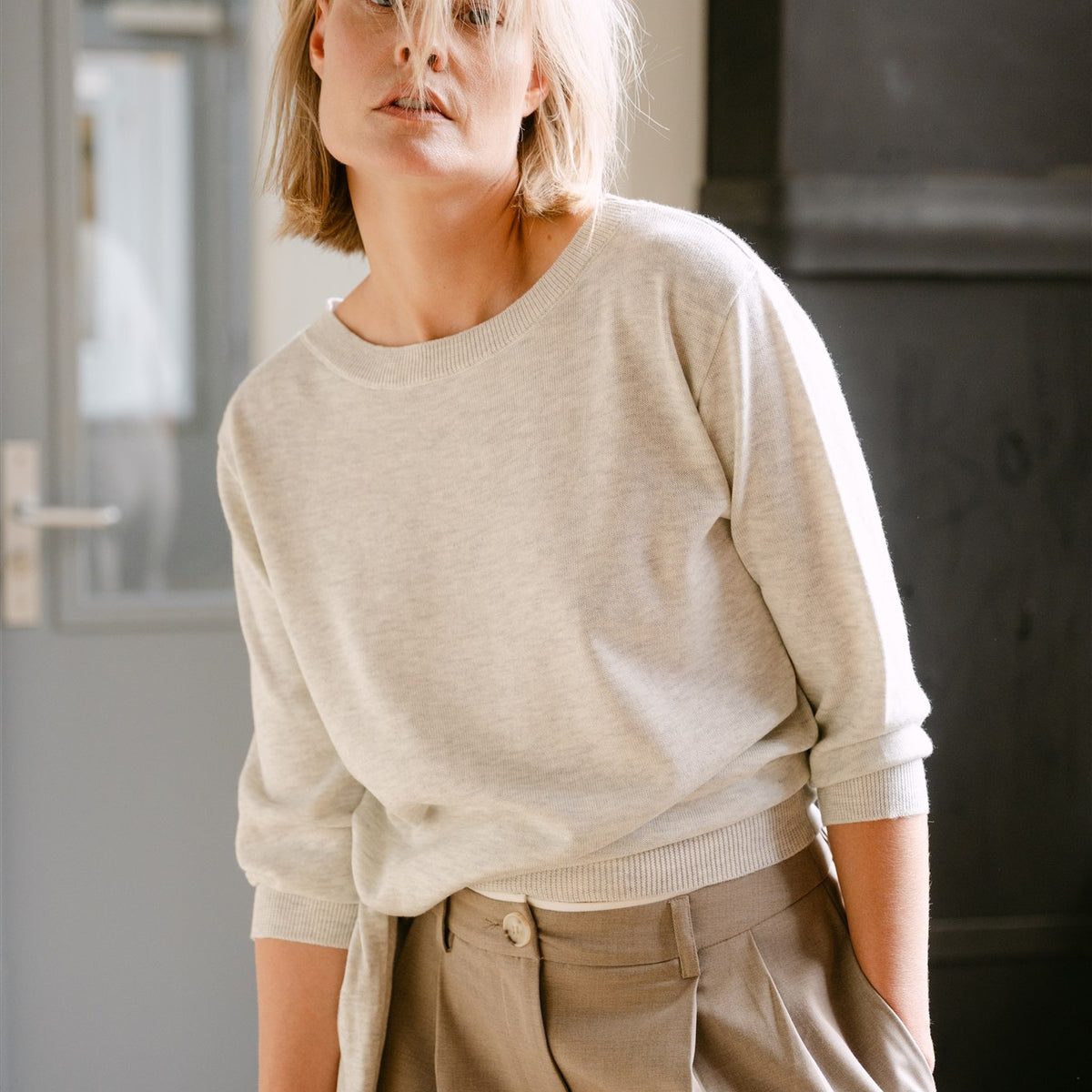 Benny knitted sweater grey | Aímée the Label – Aímée the label